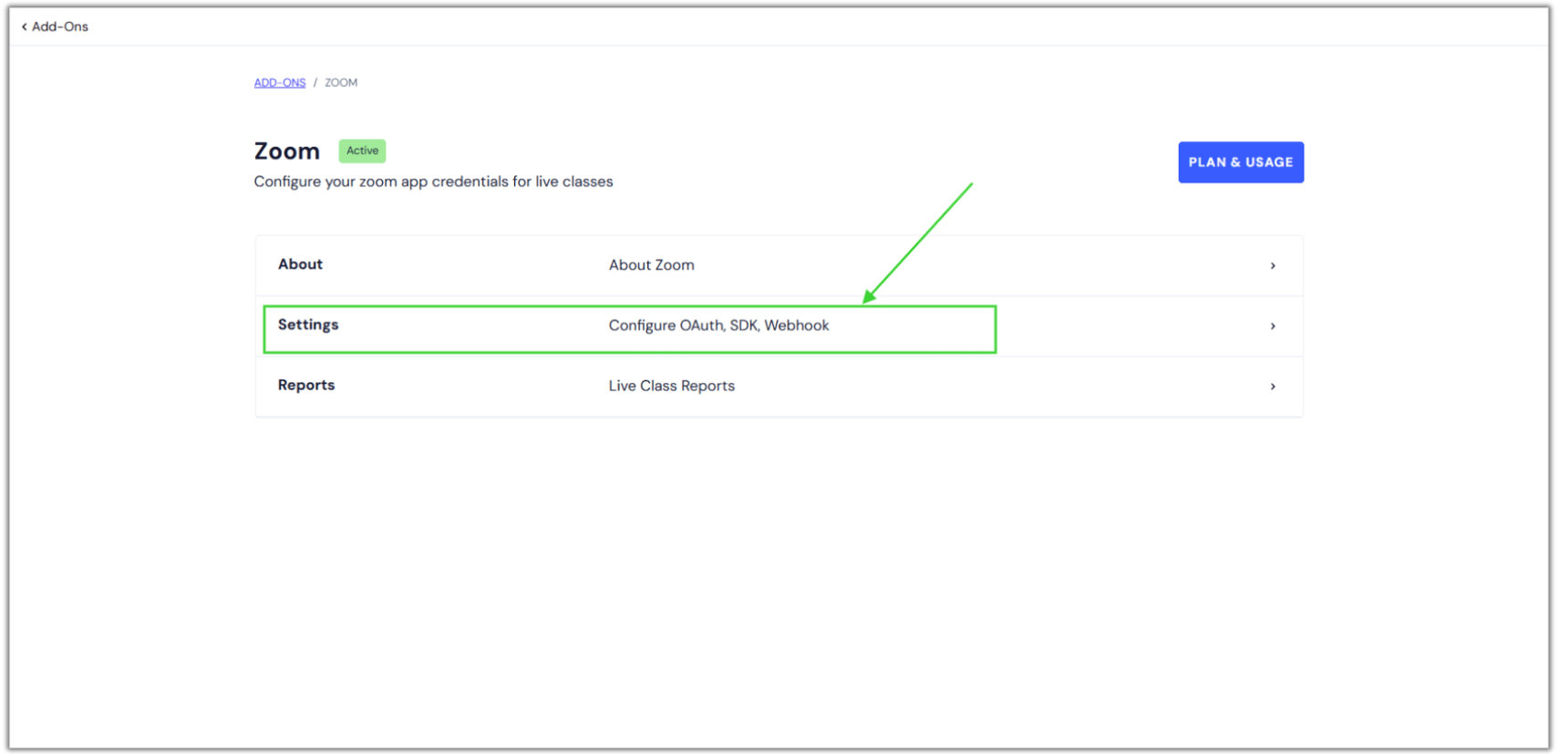 Configure your zoom OAuth credentials for your school.